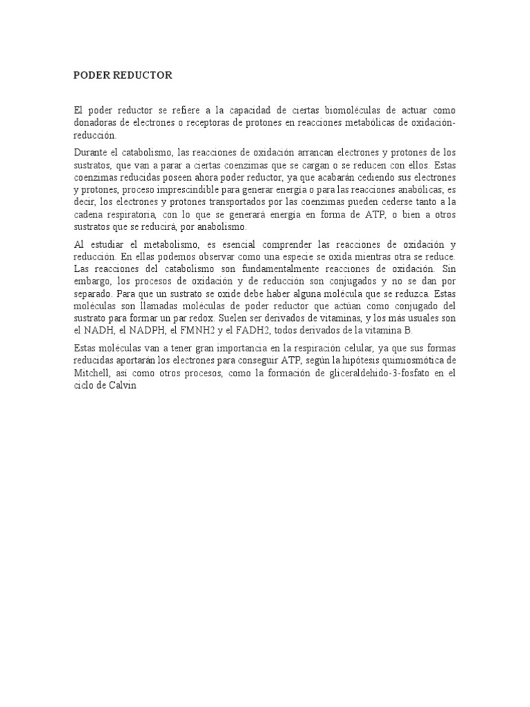 Poder Reductor | PDF