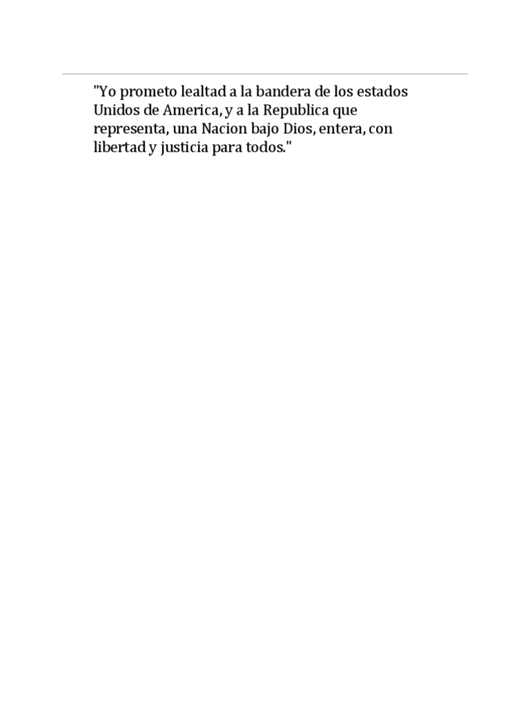 The Pledge of Allegiance in Spanish PDF | PDF