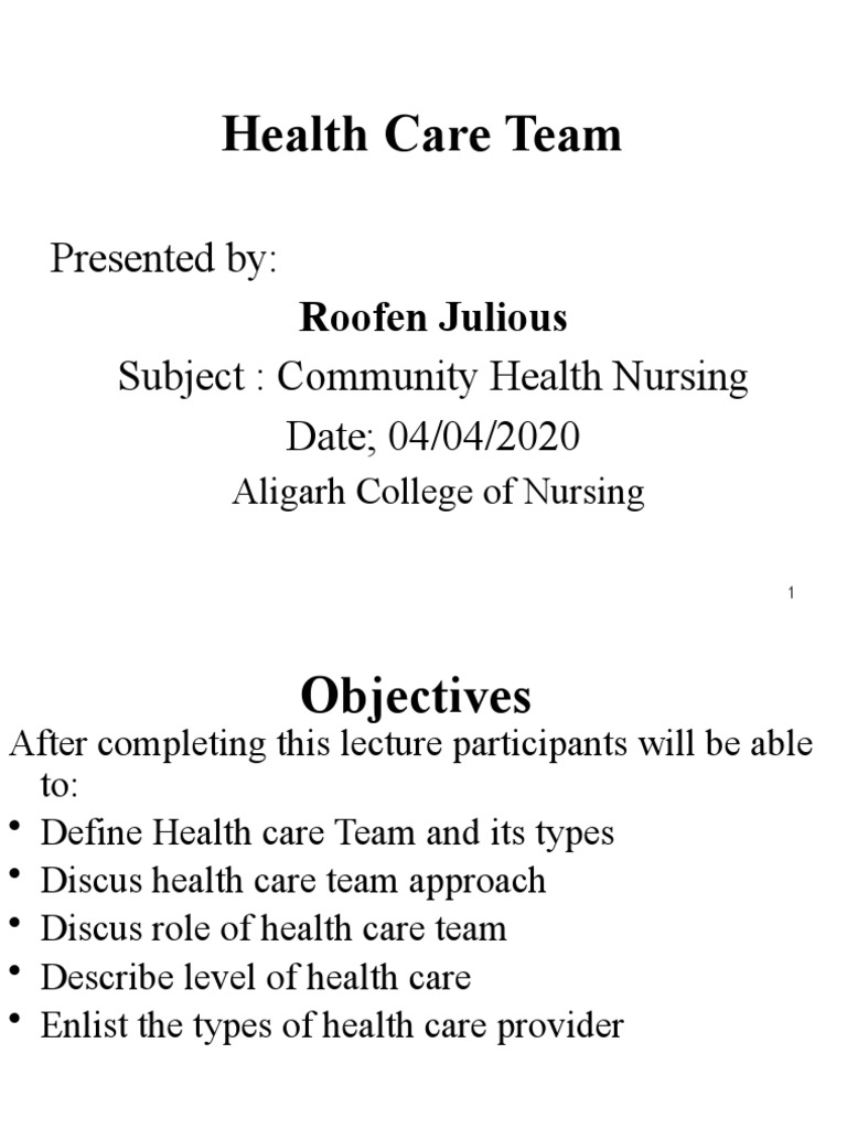 Unit 7 Health Care Team | PDF | Health Professional | Health Care