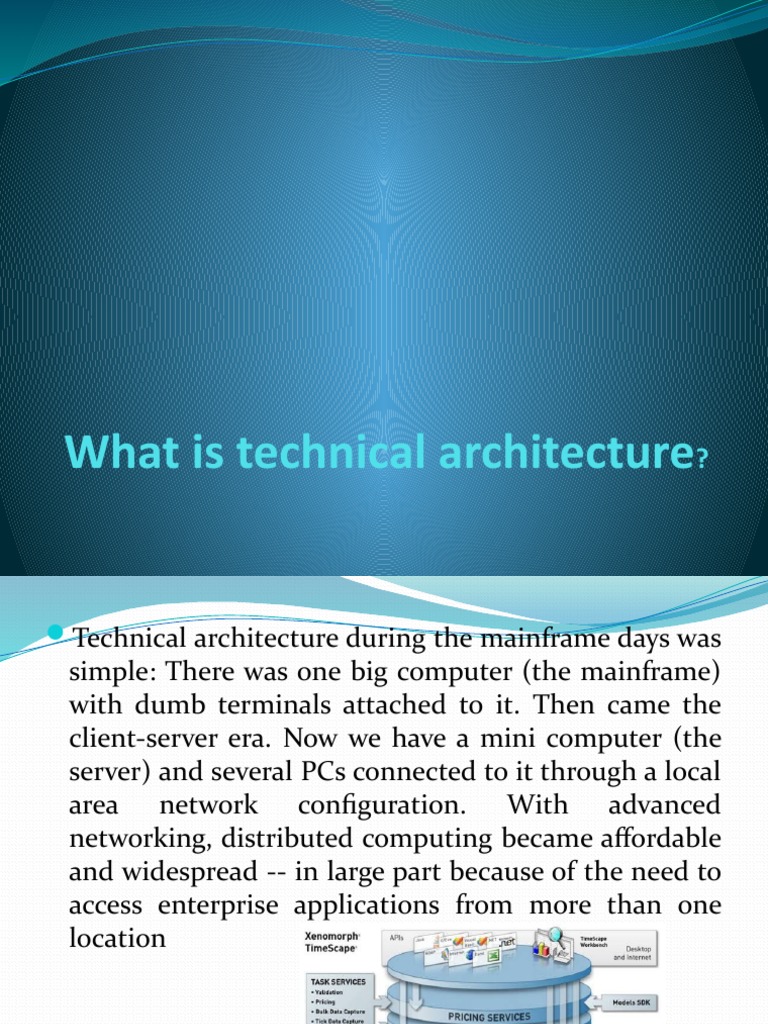 What Is Technical Architecture | PDF | Client–Server Model | System