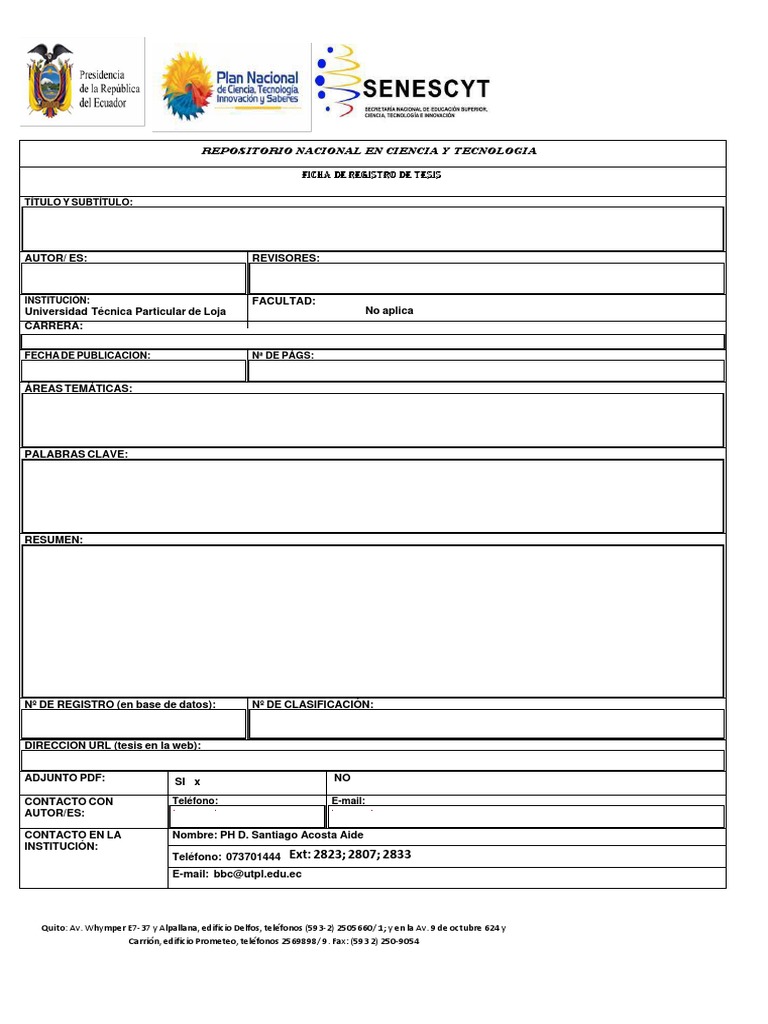 Ficha para Senescyt PDF | PDF