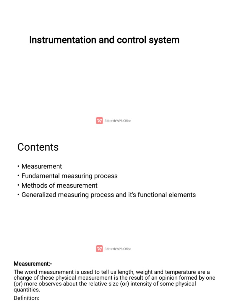 Instrumentation and Control System | PDF | Measurement | Pressure ...