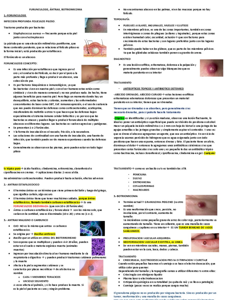 Antrax Estafilocócico y Forunculosis | PDF | Ántrax | Lepra