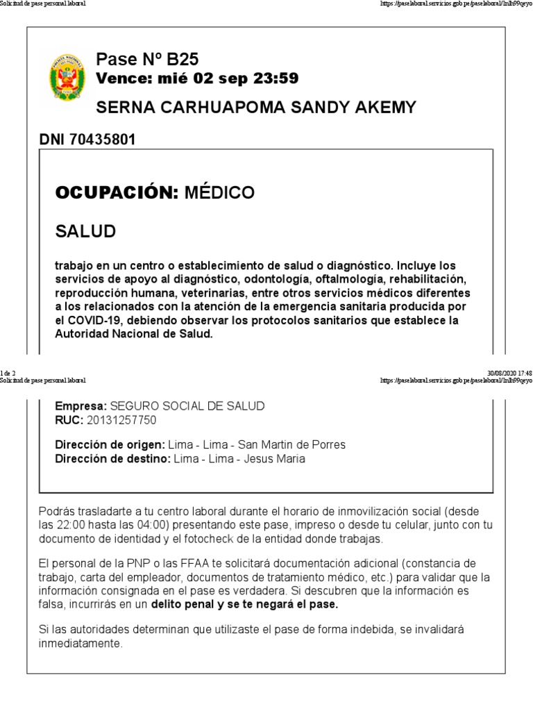 Pase #B25: Serna Carhuapoma Sandy Akemy | PDF