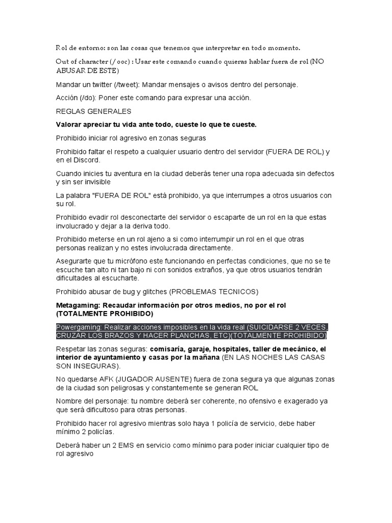 Rol de Entorno | PDF | Violencia | Ocio