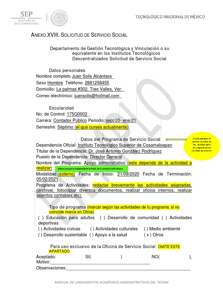 Ejemplo y Guia para Llenar Los Anexos PDF | PDF | Contador | Business