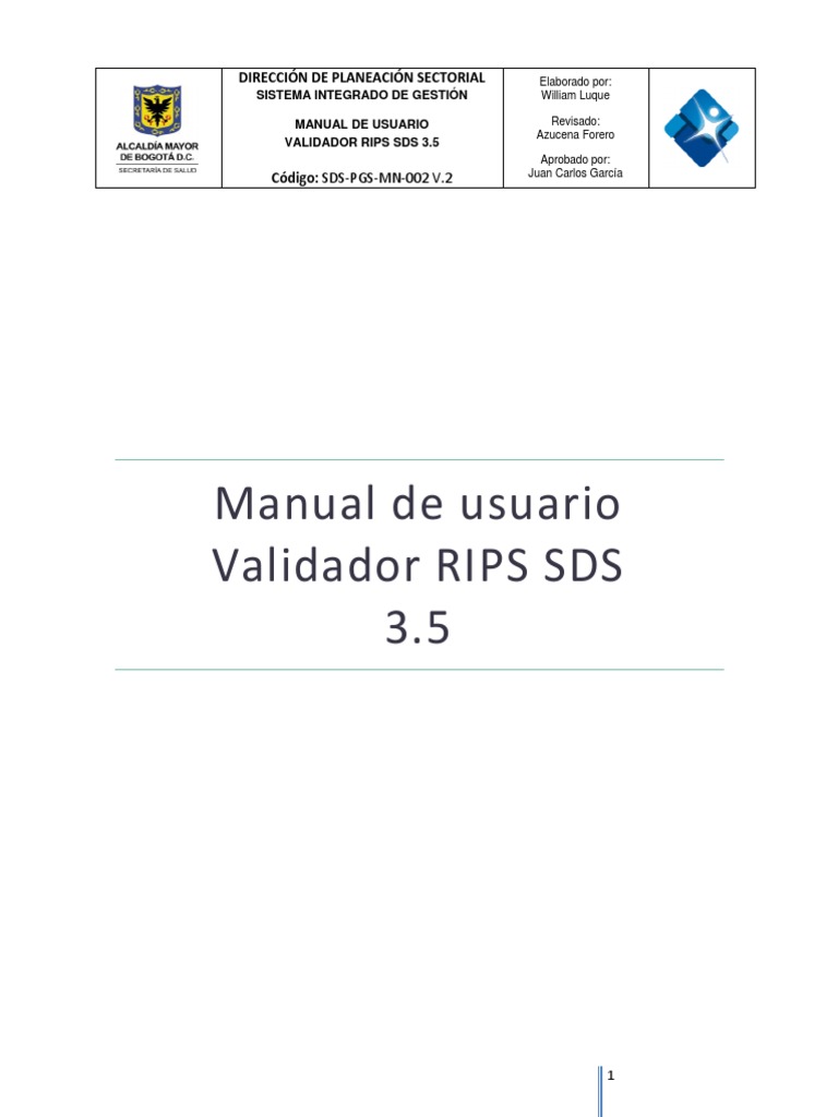SDS-PGS-MN-002 - Manual de Usuario Validador v3.5 | PDF | Archivo de ...