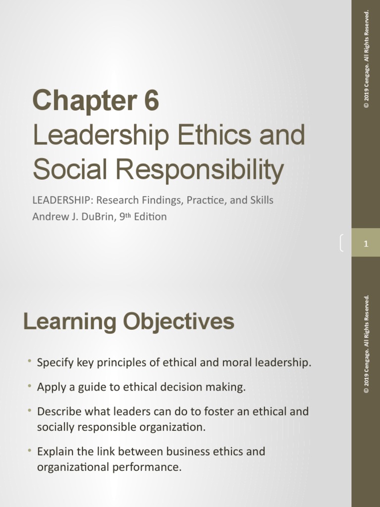 Leadership Ethics and Social Responsibility | PDF | Corporate Social ...