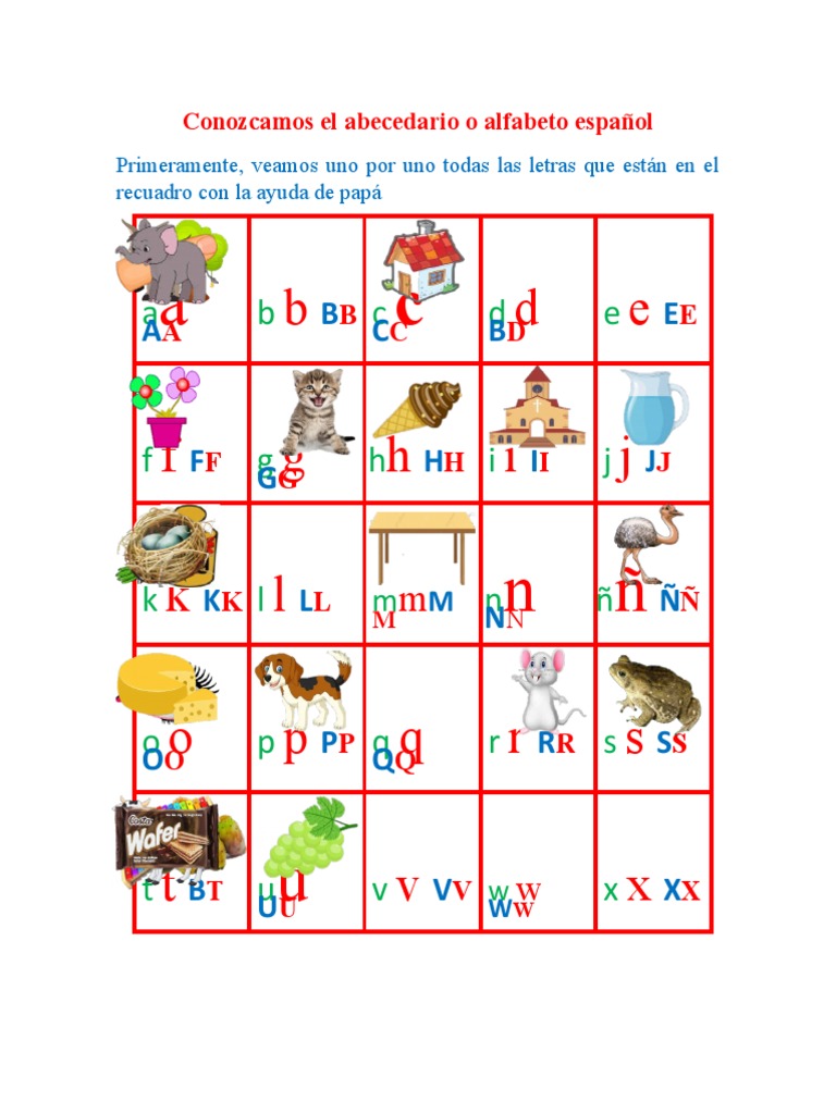 Conozcamos El Abecedario o Alfabeto Español | PDF