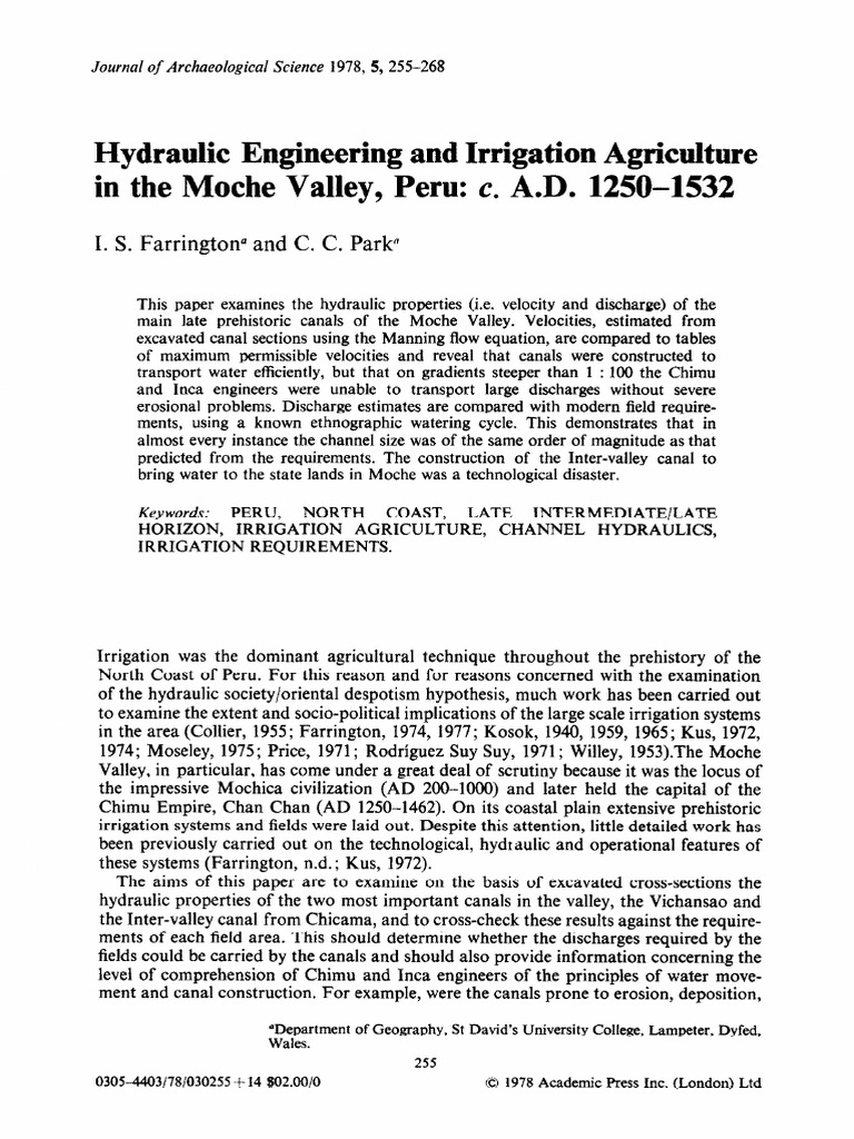 Moche Valley Irrigation Canals Analysis | PDF | Erosion | Earth Sciences