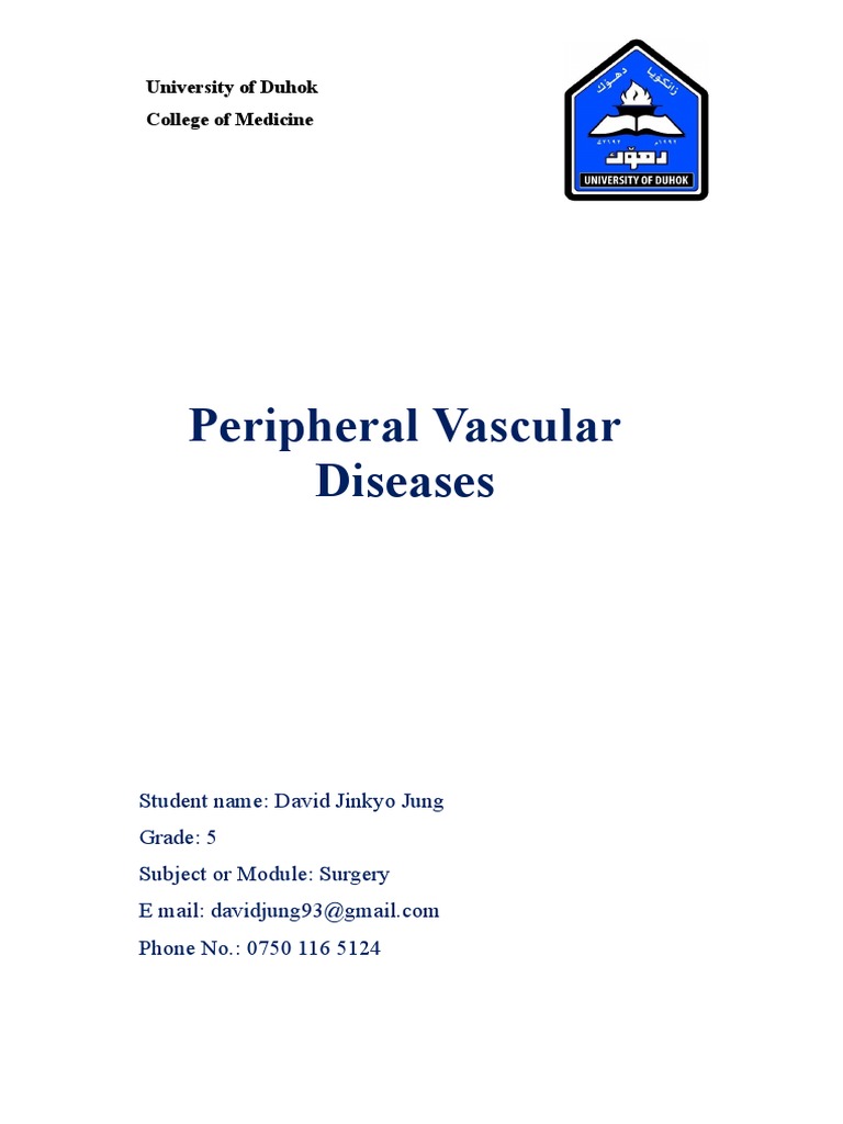 Medical Student's PVD Report | PDF | Ischemia | Thrombosis