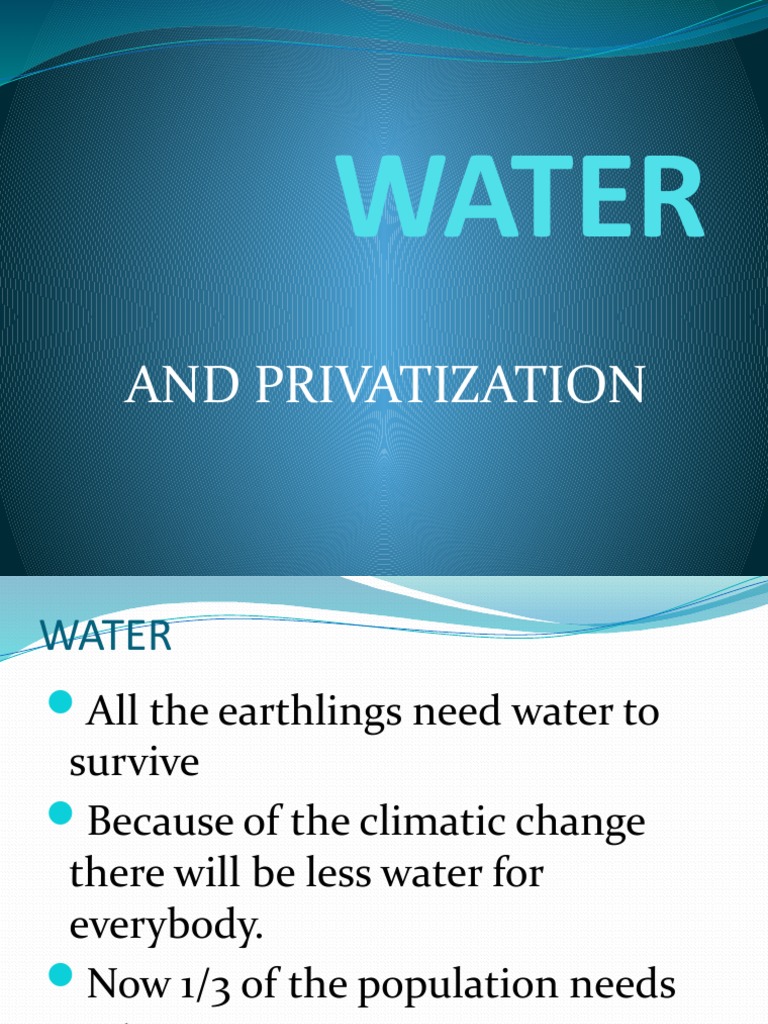 Water Crisis and Privatization Issues | PDF