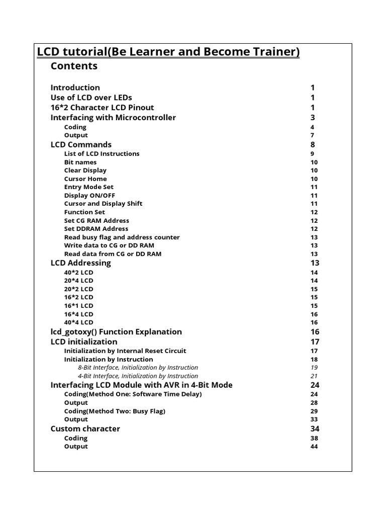LCD Tutorial PDF | PDF | Liquid Crystal Display | Dynamic Random Access ...