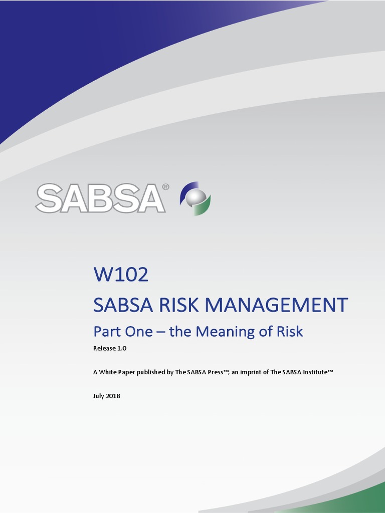 W102 Sabsa Risk Management: Part One - The Meaning of Risk | PDF ...