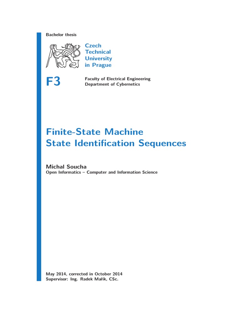 Finite-State Machine State Identification Sequences: Czech Technical ...