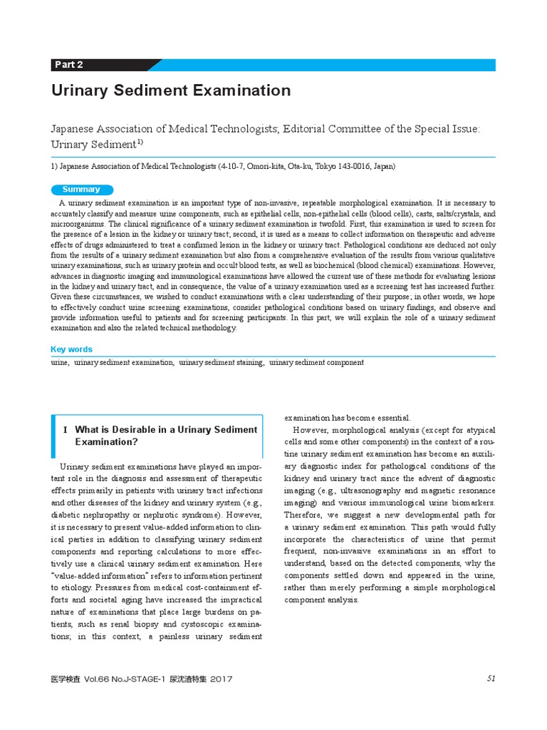 Urinary Sediment Examination Overview | PDF | Staining | White Blood Cell