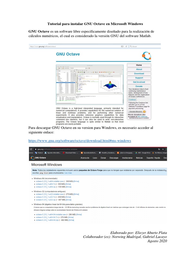 Manual para Instalar GNU Octave en Windows PDF | PDF | Software de Microsoft | Informática