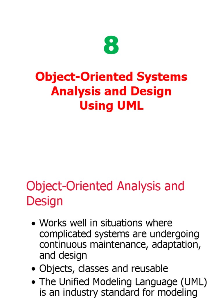 Object Oriented Systems Analysis And Design Using Uml Pdf Class Computer Programming 7942
