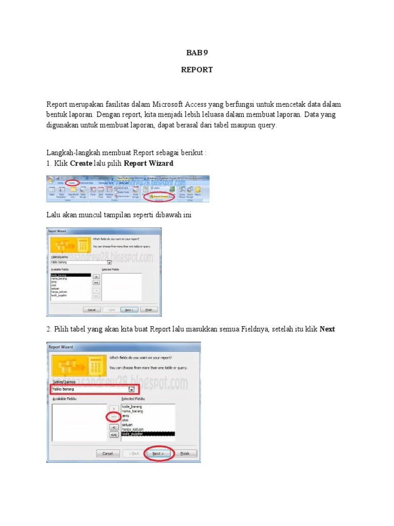 Panduan Membuat Report di Access | PDF | Karier & Perkembangan | Komputer