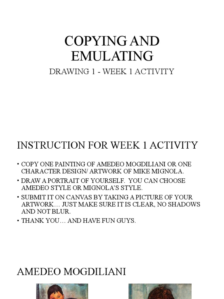 Copy & Emulate Art: Week 1 Guide | PDF | Home & Garden