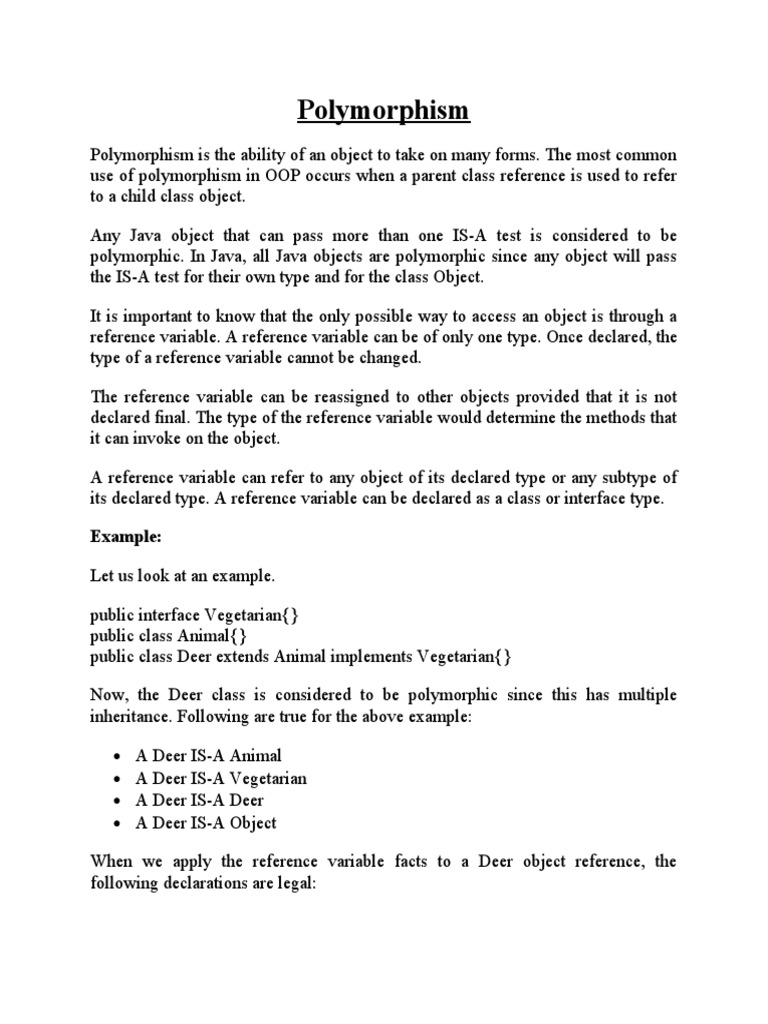 Polymorphism: Example | PDF | Class (Computer Programming ...