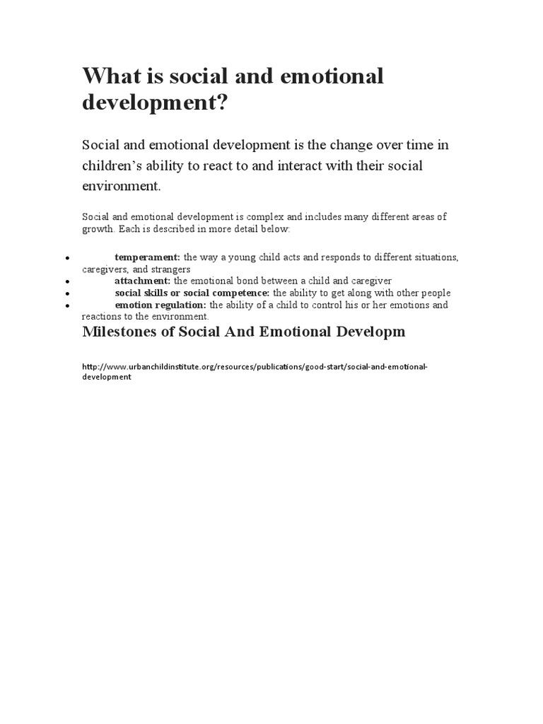 What Is Social and Emotional Development | PDF
