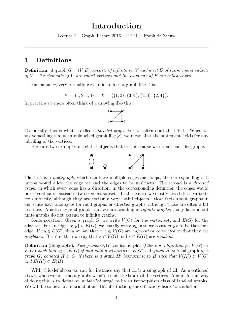 GT 1 Introduction | PDF | Vertex (Graph Theory) | Combinatorics