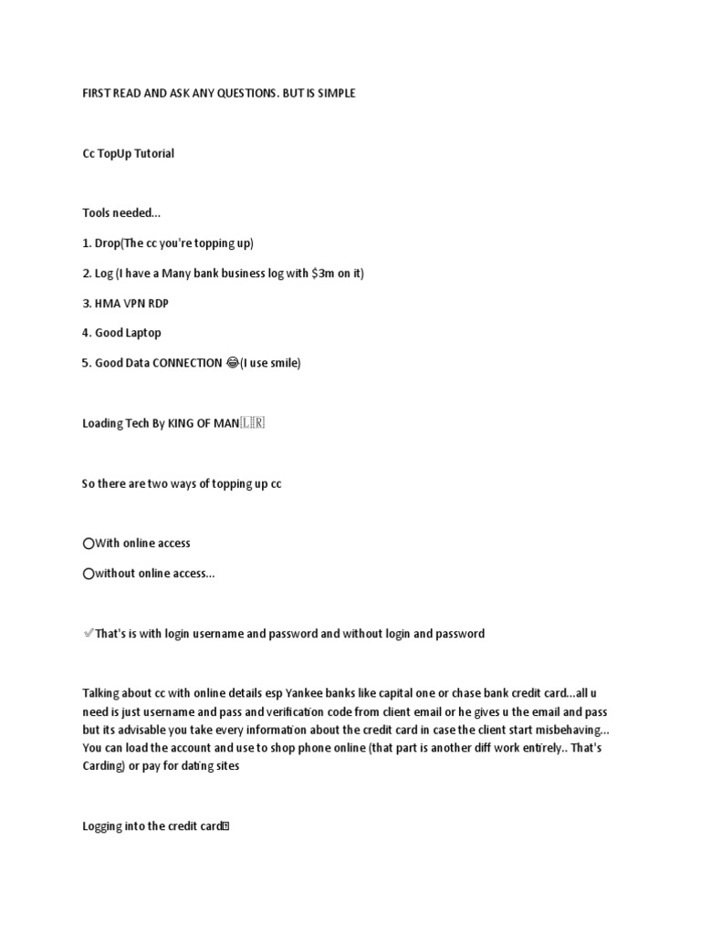 Credit Card Top-Up Guide | PDF
