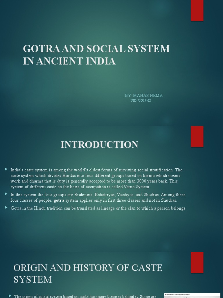 Gotra and Social System in Ancient India: By-Manas Nema | PDF | Caste ...
