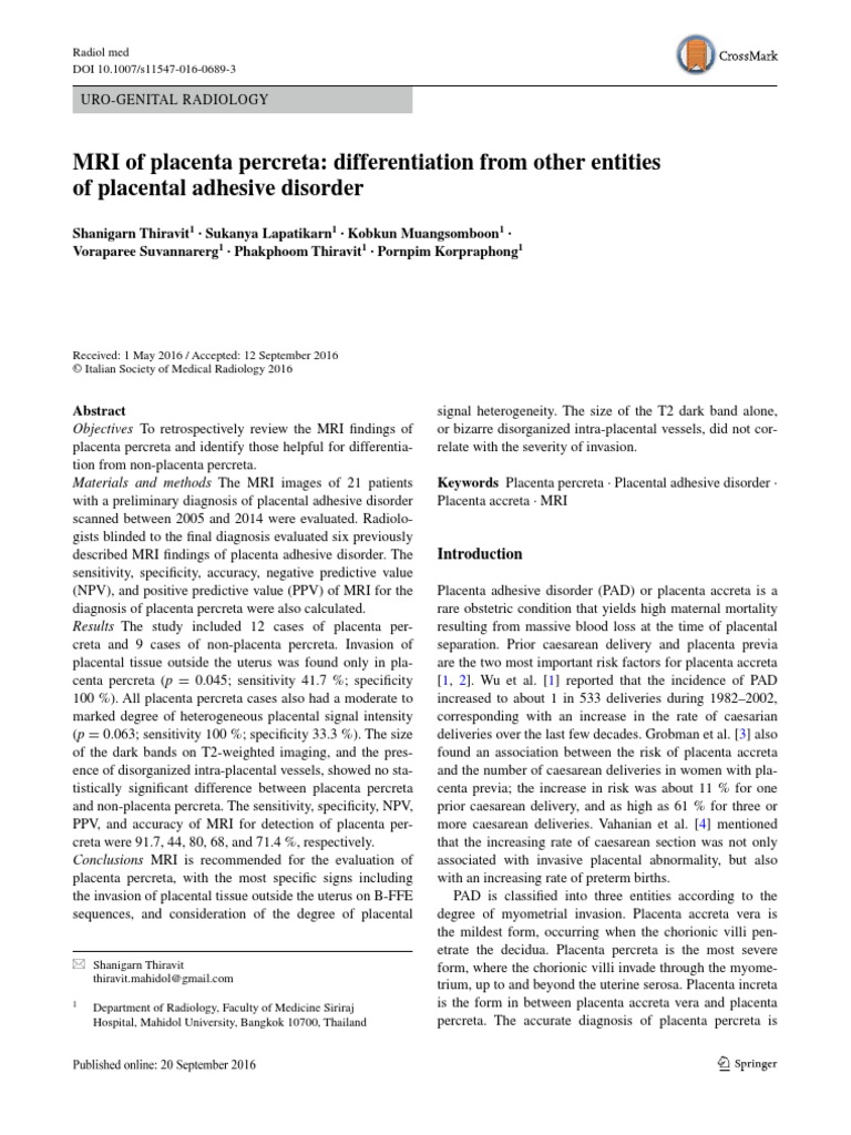 Placenta Percreta | PDF | Maternal Health | Health Sciences