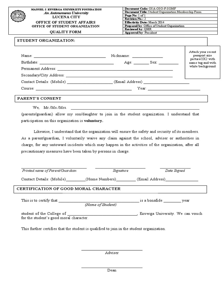 Student Organization:: Lucena City Office of Student Affairs Quality ...