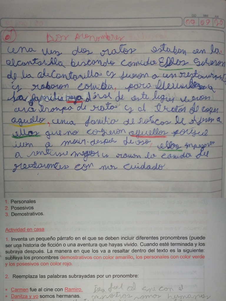 Actividad Los Pronombres | PDF