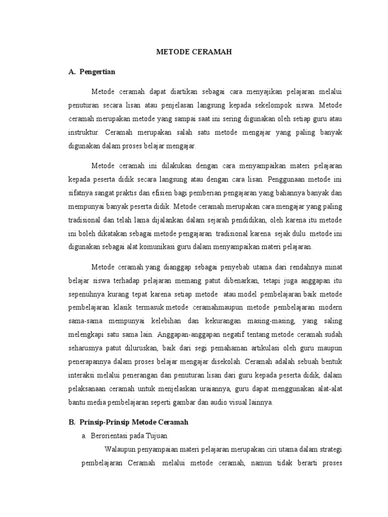 Materi Metode Ceramah | PDF