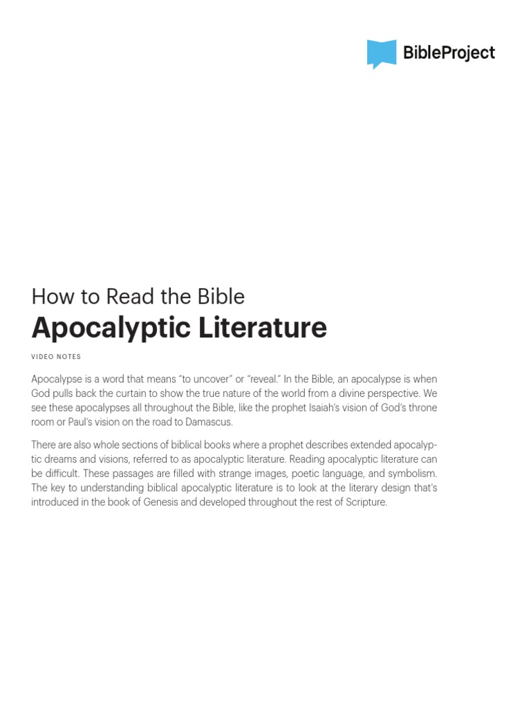 H2R19 Apocalyptic - Video Notes - Final | PDF | Apocalyptic Literature ...