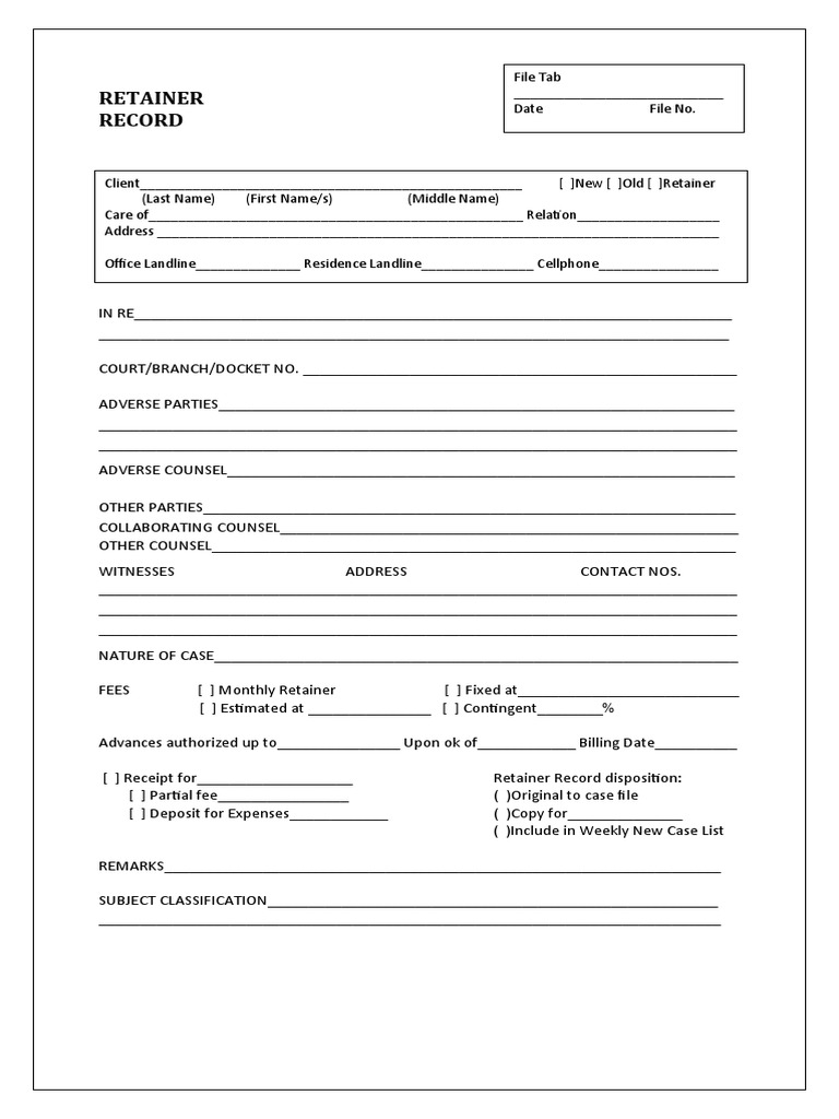 Retainer Record | PDF | Government | Justice