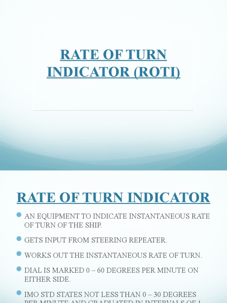 Rate of Turn Indicator (Roti) | PDF | Distance | Rudder