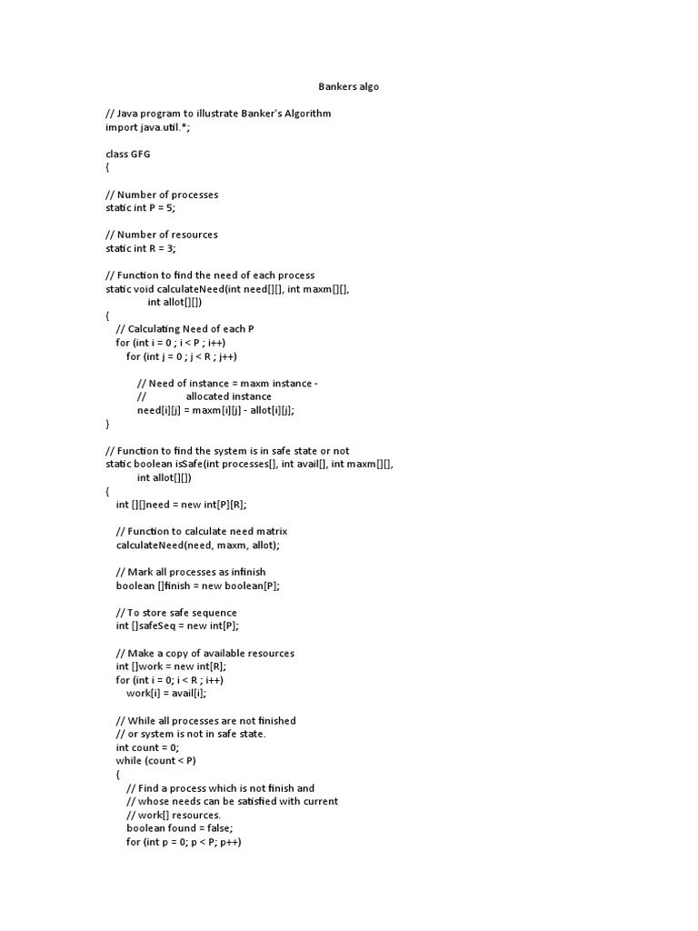 Bankers Algo - Os Lab | PDF | Algorithms | Programming Paradigms