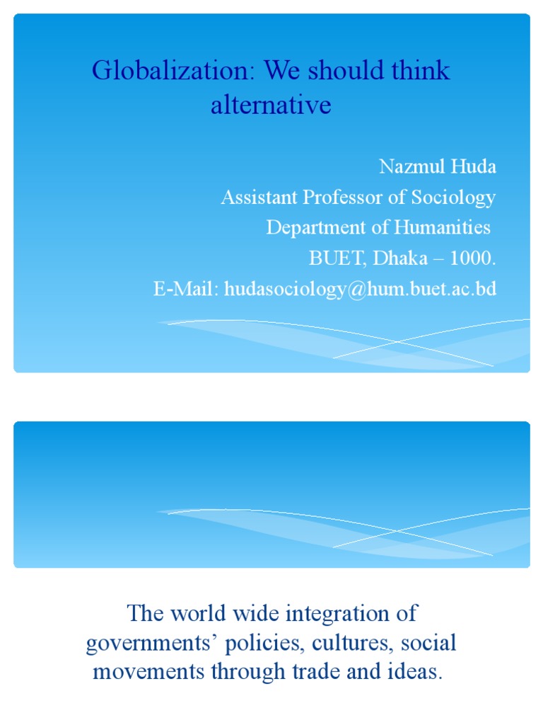 Globalization: We Should Think Alternative | PDF