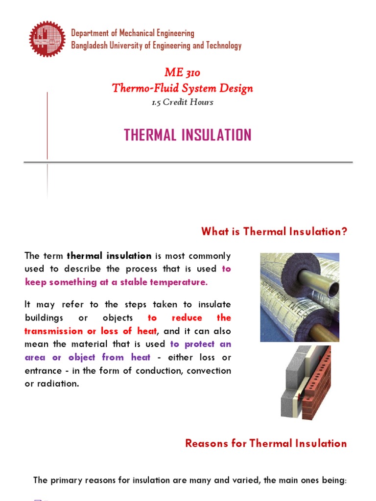 3.ME 310 - Insulation-1 | PDF | Thermal Insulation | Building Insulation