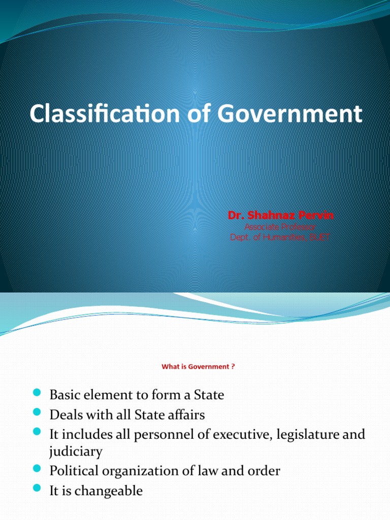 Classification of Govt | PDF | Republic | Government