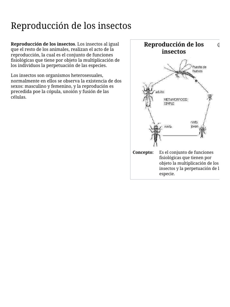 Reproducción de Los Insectos - EcuRed | PDF | Insectos | Reproducción