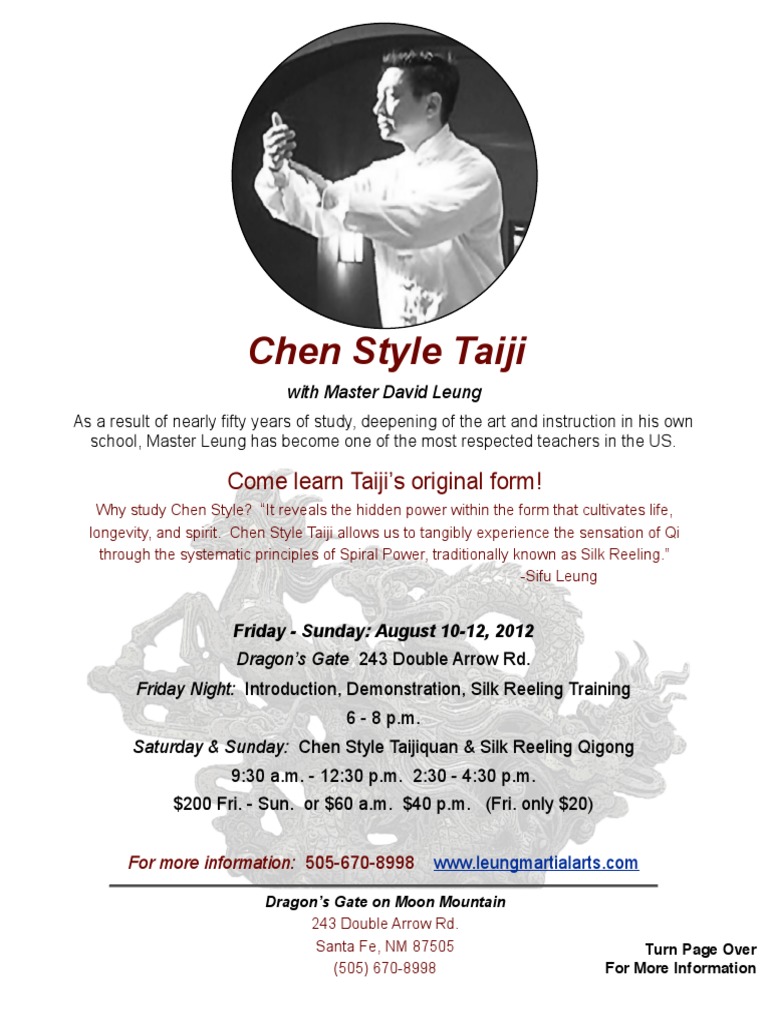 Chen Style Taiji: Come Learn Taiji's Original Form! | PDF | Tai Chi ...