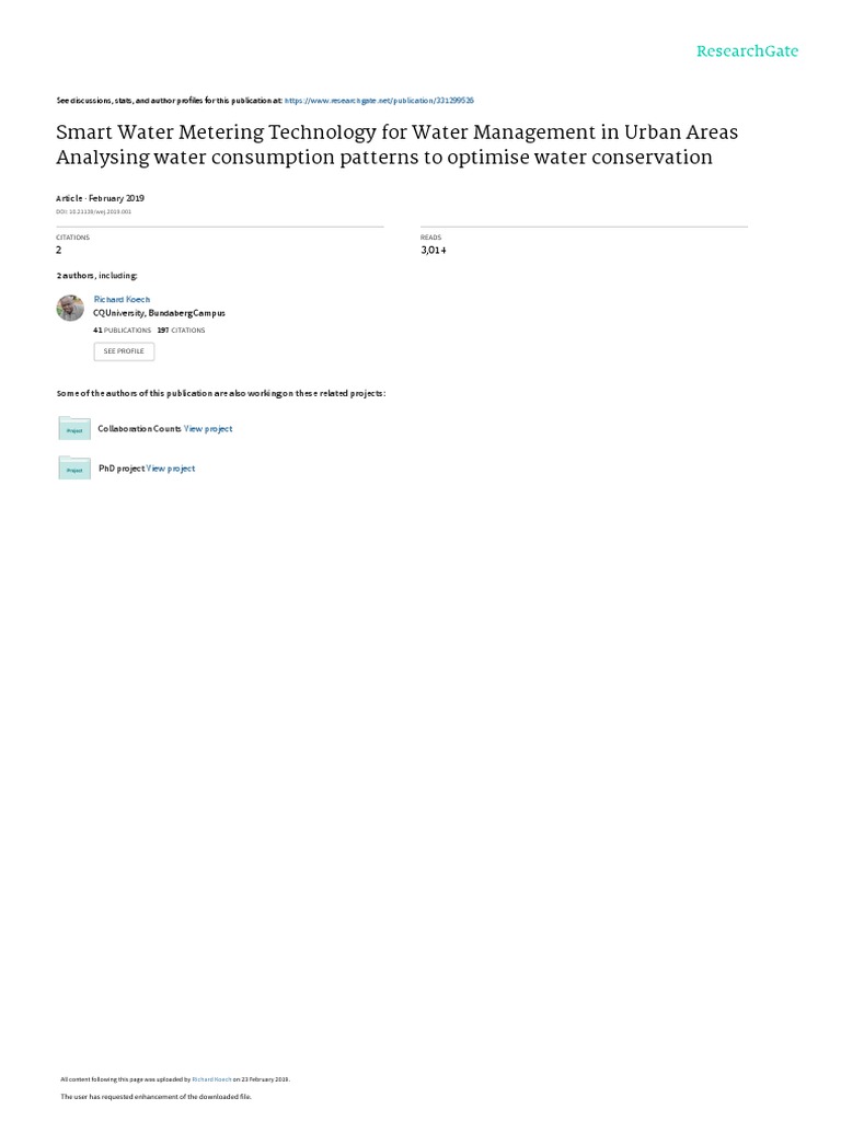 Smart Water Metering Technology For Water Management in Urban Areas ...