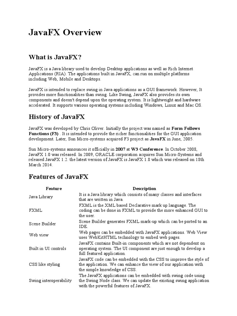 27-Aug-2020 JavaFX Overview | PDF | Java (Programming Language ...