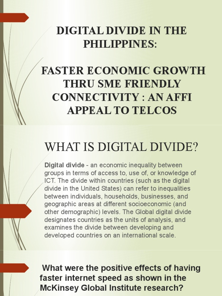 Digital Divide in The Philippines | PDF | Internet Access | Internet