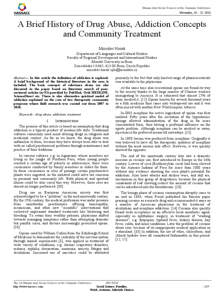 A Brief History of Drug Abuse Addiction PDF | Download Free PDF ...