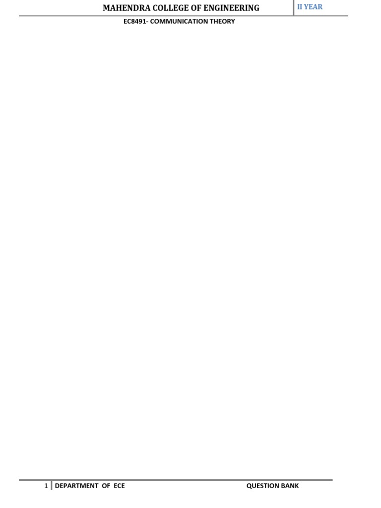 Communication Theory | PDF | Frequency Modulation | Modulation