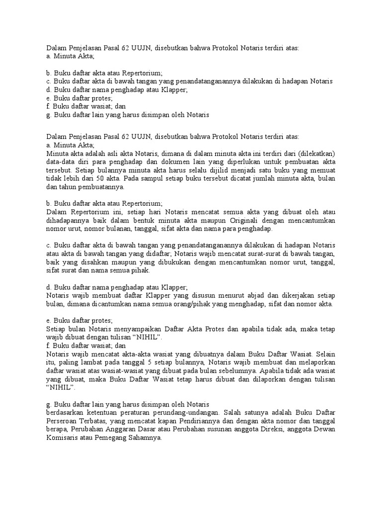 Protokol Notaris | PDF
