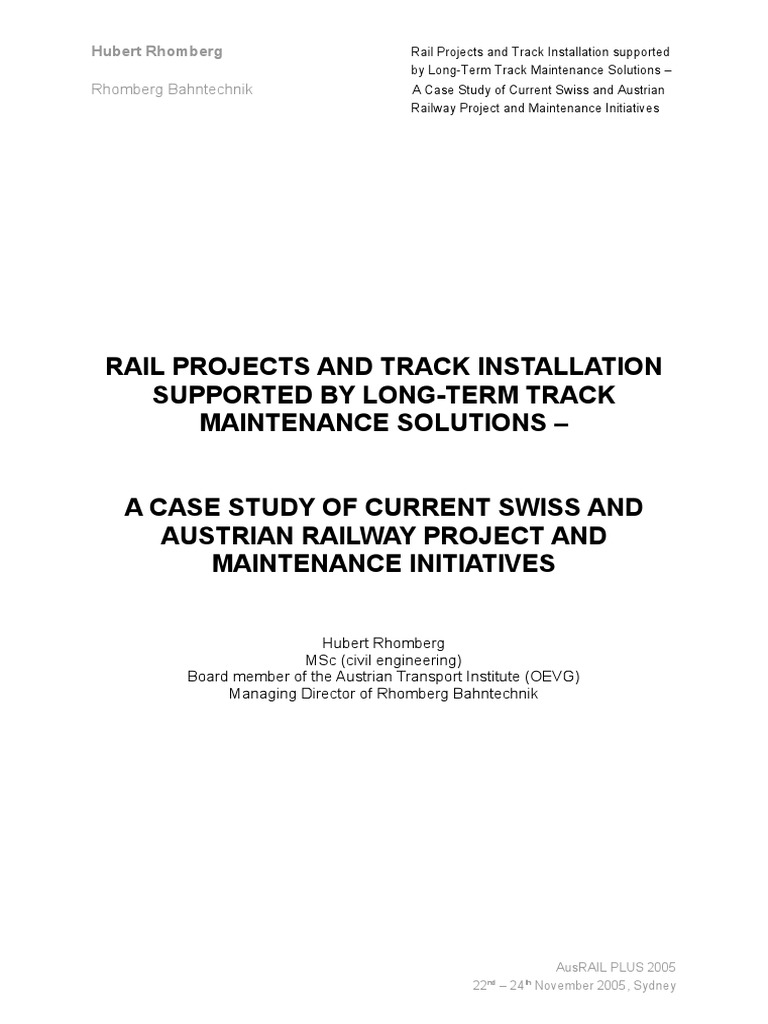 Rail Projects and Track Installation Supported by Long-Term Track ...