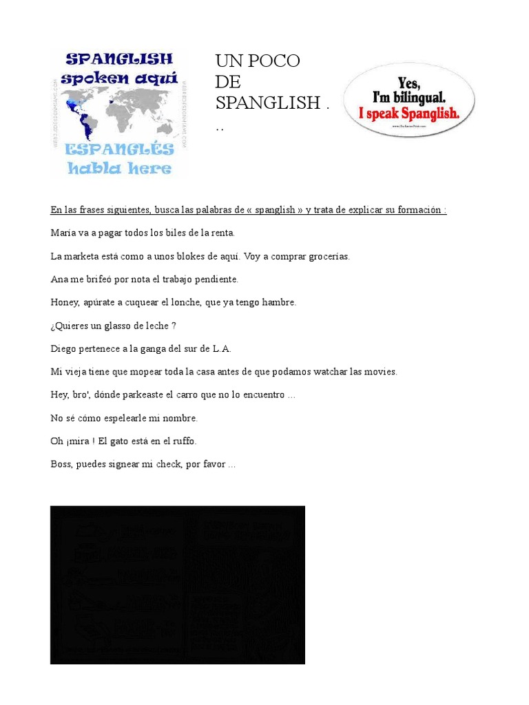 Ejemplos de Spanglish en Frases | PDF